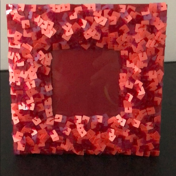 Other | Melon Blood Red Opalescent Square Sequined Frame | Poshmark